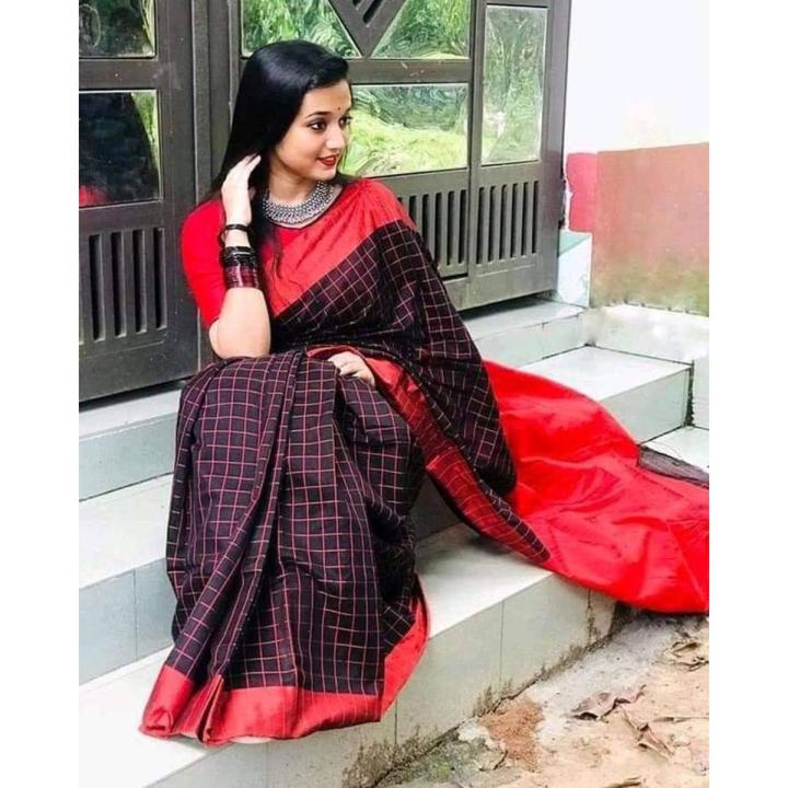 Dhupain Cheak Sarees For Women Black Red - Sharee For Women - Sari ...
