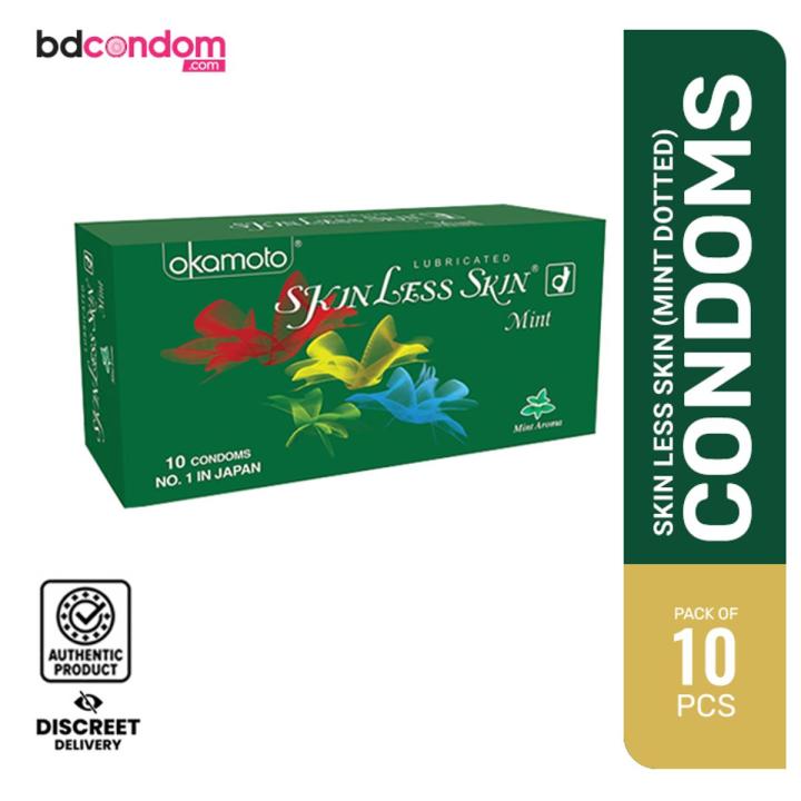 Okamoto Skinless Skin - Mint Flavour Dotted Condom - 10Pcs Pack(No 1 ...