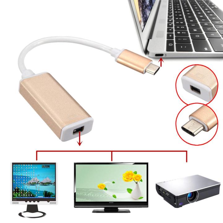 5.5" USB 3.1 TYPE-C Male To Mini Display Port Female Cable Adapter For ...