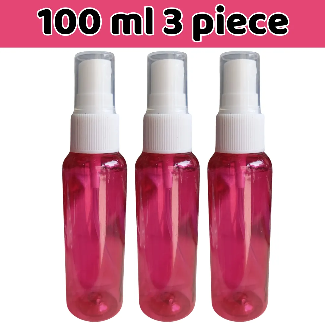 100ml Red Spray bottle Transparent plastic bottle- 3 pcs | Daraz.com.bd