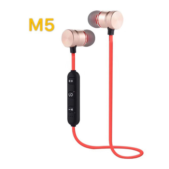 Wireless Bluetooth M5 Headphones Sport Stereo Gym Earphone Earbuds MIC ...