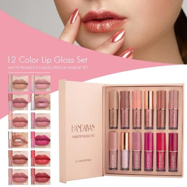 Matte Liquid Lipstick Set 12PCS by HANDIYAN | Daraz.com.bd