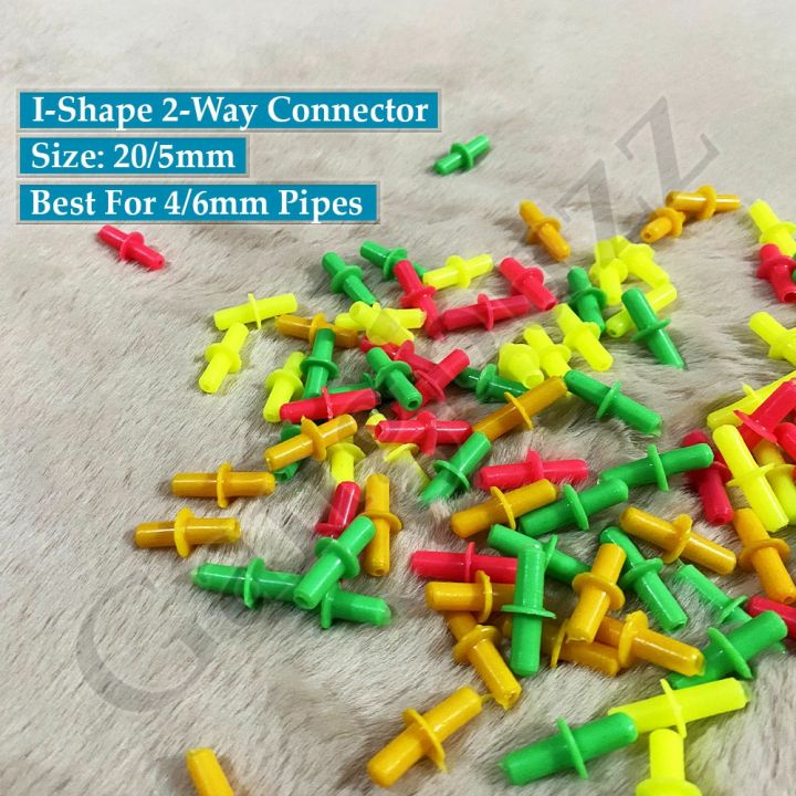Aquarium Air Line Connector - 5 to 100 Pieces - 5/20mm, 2-Way, I-Shape ...