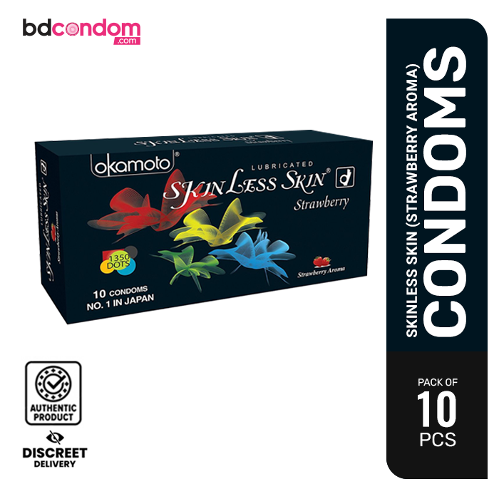 Okamoto Skinless Skin Strawberry Dotted Condom - 10Pcs Pack(No 1 Japan ...
