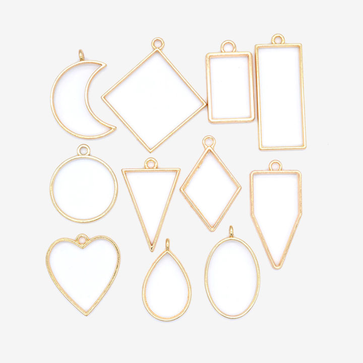 10/11pcs Metal Geometric Hollow Frame Bezel Border Molds UV Epoxy Resin ...