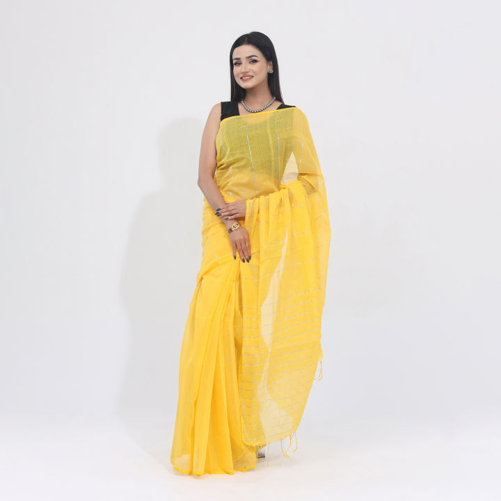 Elegance Redefined-Trendy Collection Tangail Tant Half Silk One Color ...