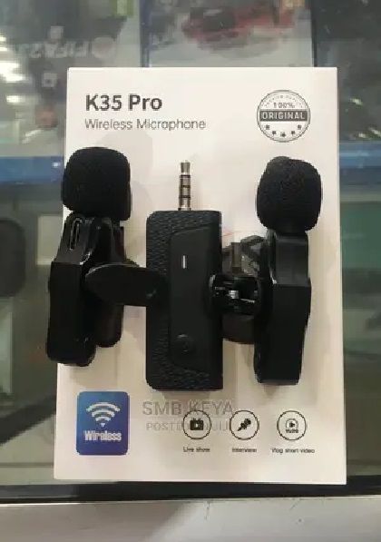 K35 Pro Dual Mic Wireless Lavalier Microphone for 3.5mm Supported Devices | Daraz.com.bd