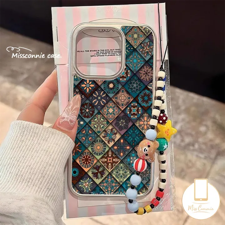 Vintage Graffiti Lattice Colorful Flowers Case Compatible for IPhone XR ...