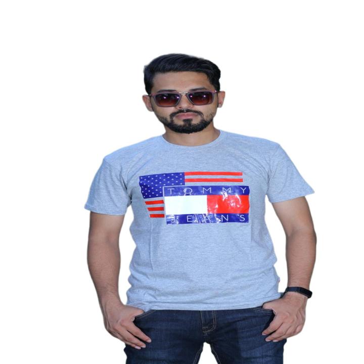 Ash Color Cotton Short Sleeve T-Shirt (TH) for Men | Daraz.com.bd