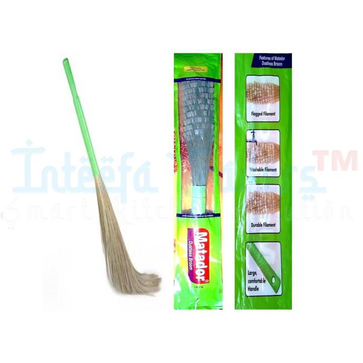 Plastic Ful-Jharu No-Dust Broom, Long handle, Easy floor cleaning ...