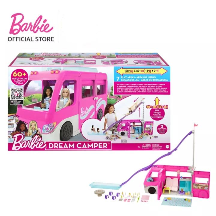 Barbie DreamCamper Toy Playset with Over 60 Barbie Accessories and ...