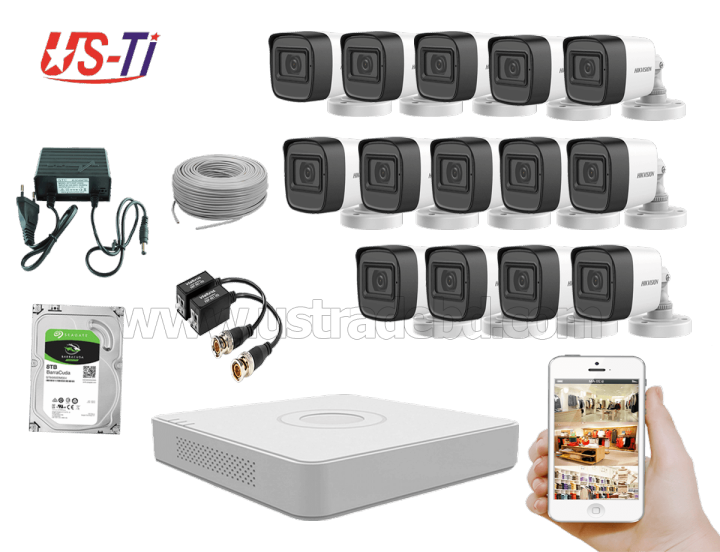 HIKVISION 2MP Full HD 14PCs CCTV Camera Full Package System | Daraz.com.bd