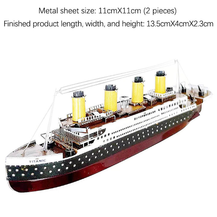 【sought-after】 Color Titanic Puzzle DIY Cruise Ship Assembled Model ...