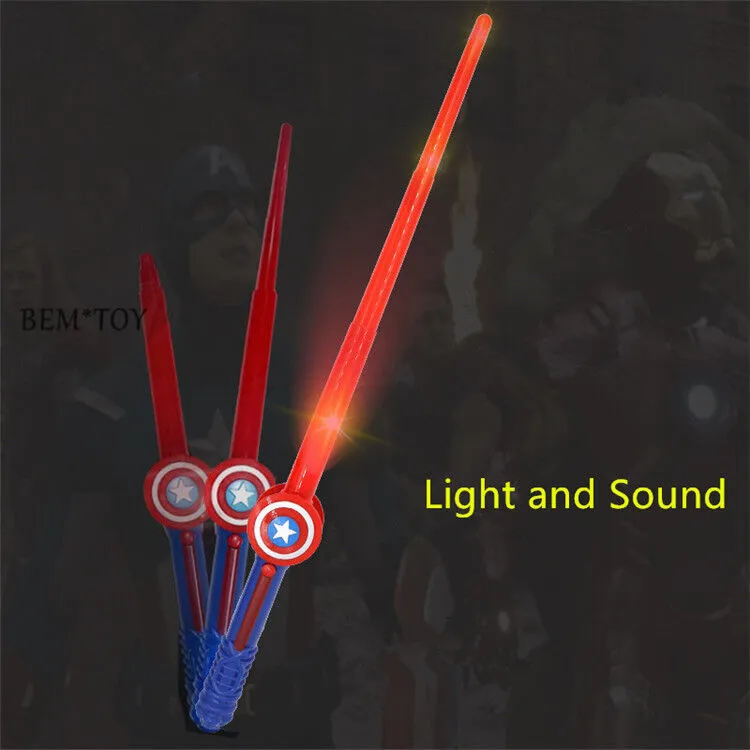 LED Light Sound Superhero Sword Figurines Hulk Black Panther Thanos ...