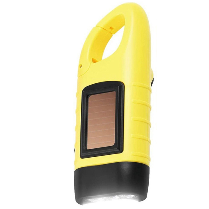 1 Piece Hand Crank Solar Powered Flashlight, Emergency Rechargeable LED ...