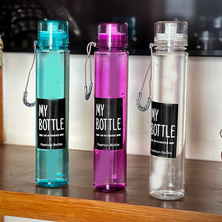 Classic Slim Plastic Transparent Water Bottle 500ml water cup BPA Free ...