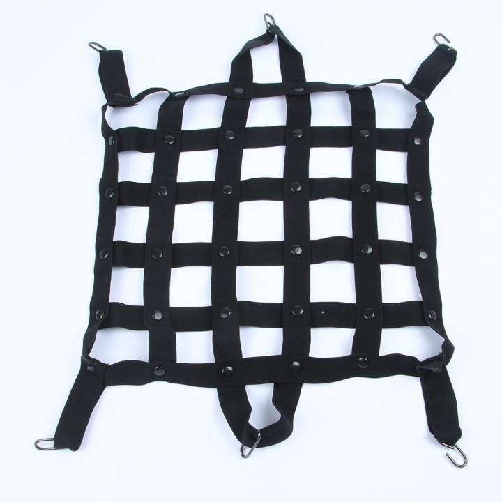 HIGH QUALITY Motorcycle Back Seat Net 6 Hook Hold Down For Helmet Mesh ...