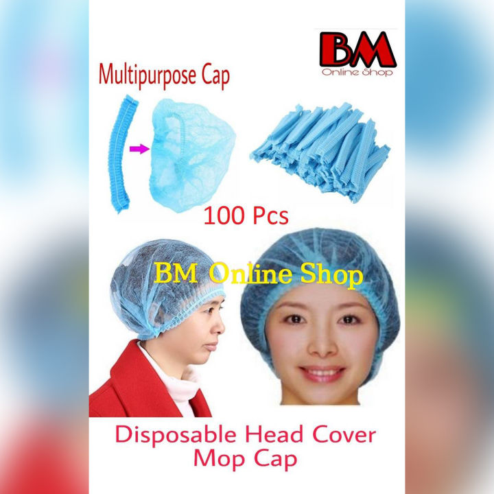 100 Pcs Cooking Kitchen Multipurpose Head Cover Hair Net Senga Bouffant ...