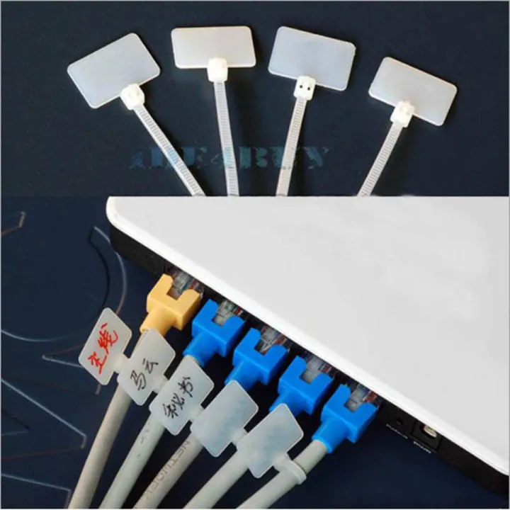 (New)100Pc Nylon Eleven-Locking Label Tie Network Cable Marker Cord ...