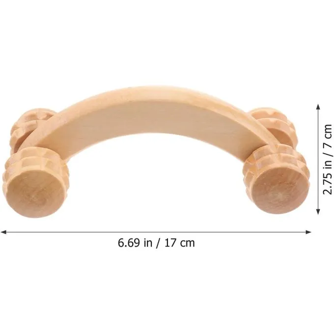Handheld Wooden Massager 4 Wheels Roller | Daraz.com.bd