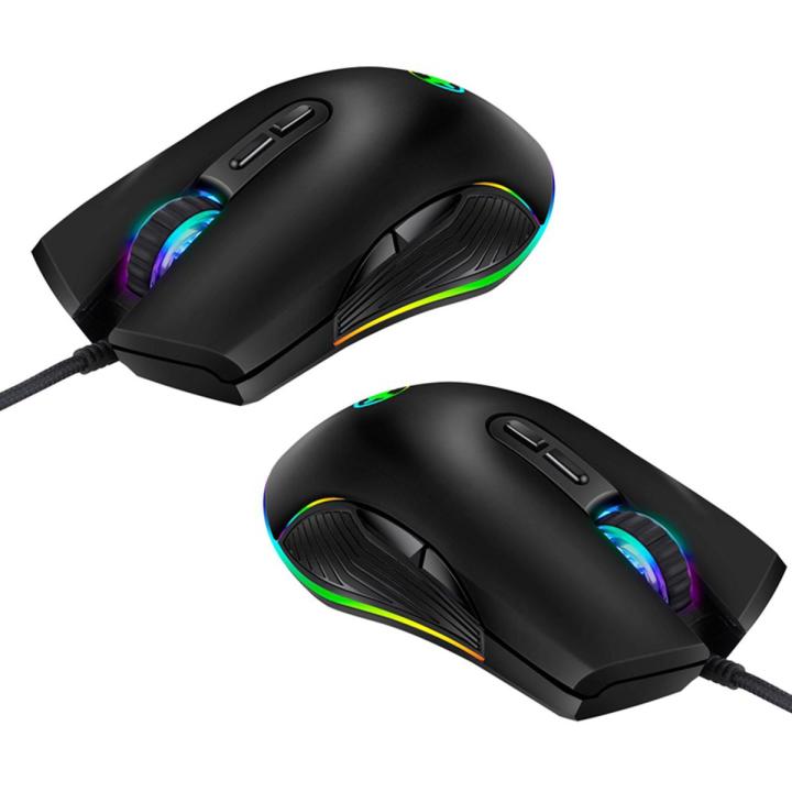 QUANBU 2X USB C Mouse Type C Ergonomic Wired Mouse RGB Gaming Mouse ...