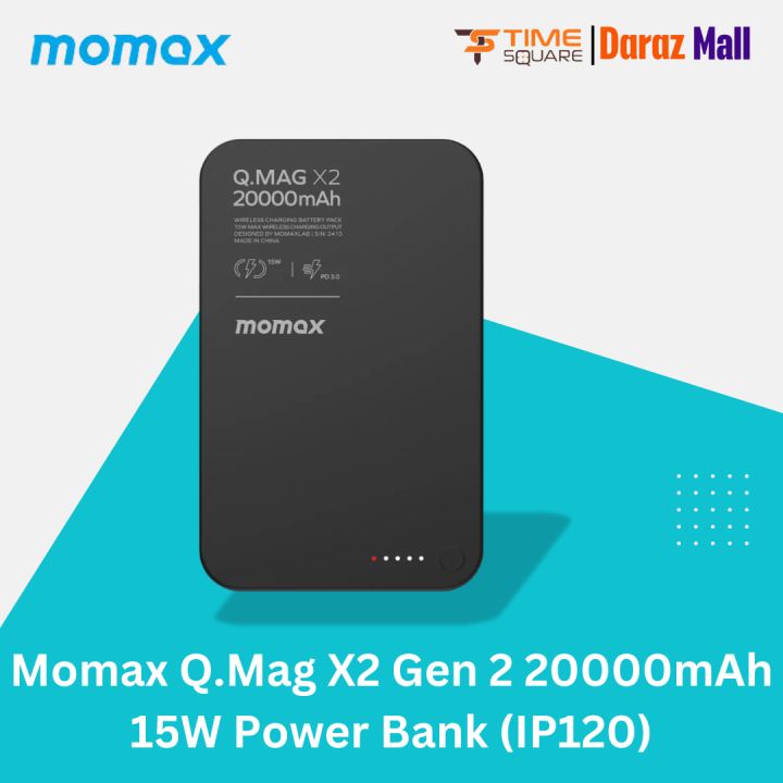 Momax Q.Mag X2 Gen 2 20000mAh 15W Magnetic Wireless Power Bank (IP120 ...