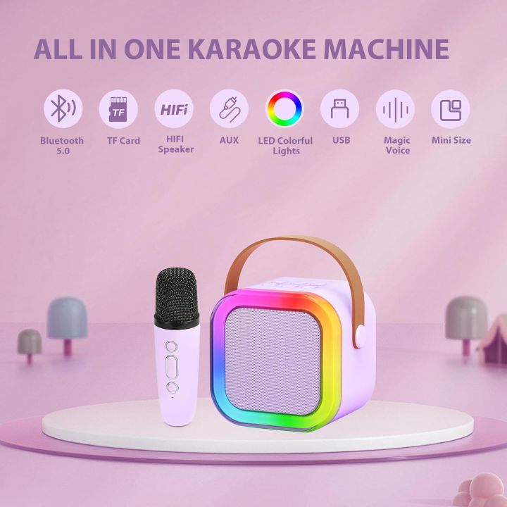 Mini Karaoke Machine for Kids,Portable Bluetooth Speaker with 1 ...