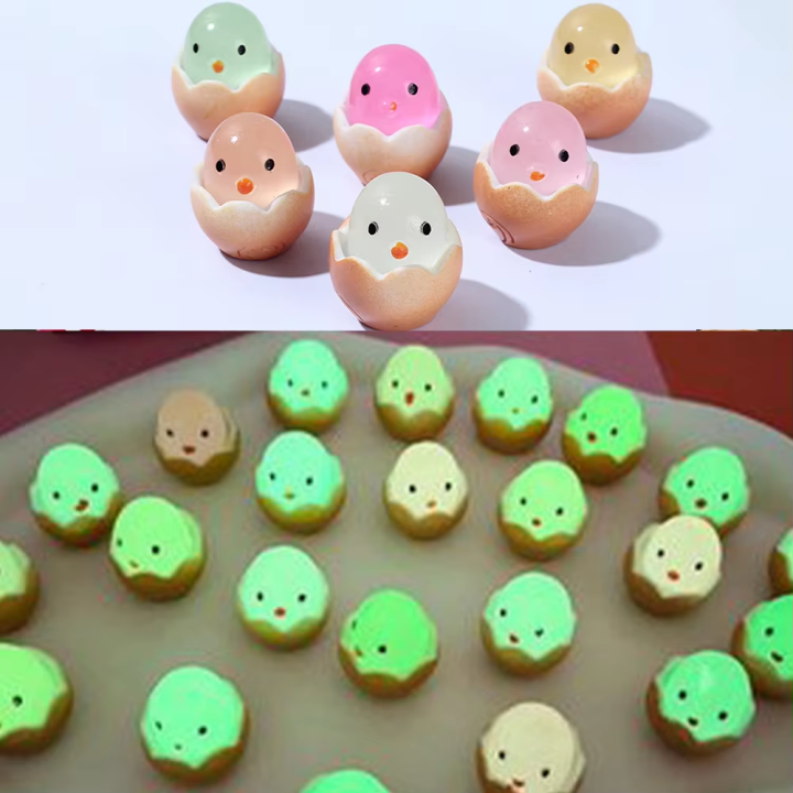 06 pcs Luminous Cute Eggshell /Cartoon Chicken Night glow Egg/ chick ...