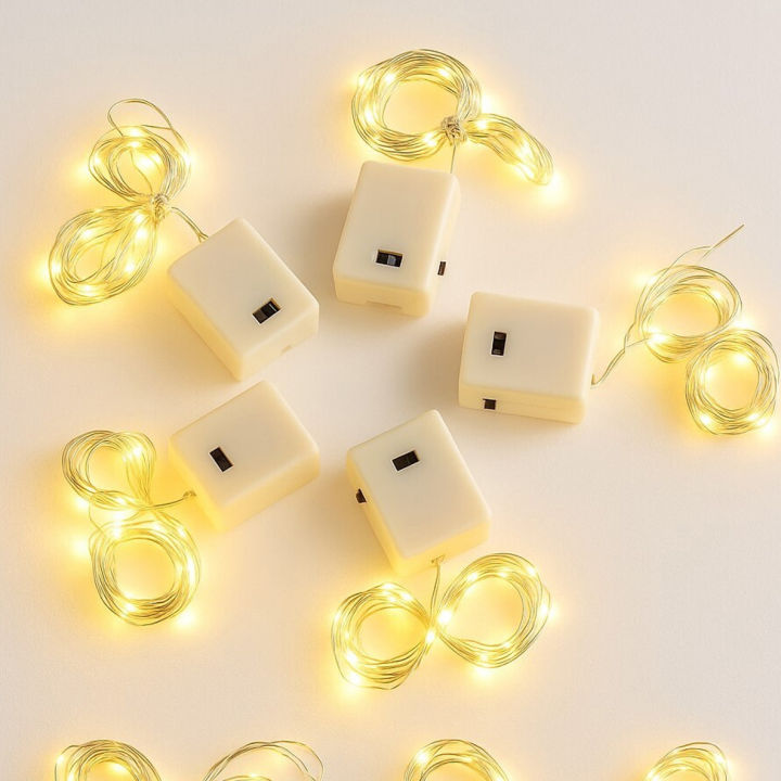Battery Operated 2M 20 LED Copper String Lights – Perfect for Wedding, Garden & Room Decoration ...