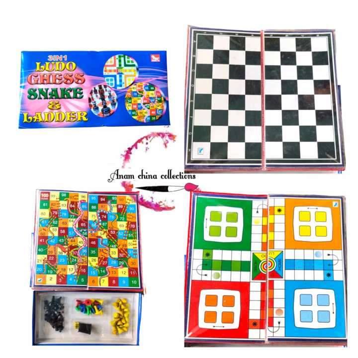 Ludo, Chess & Ladder 3 In 1 Game Set | Daraz.com.bd