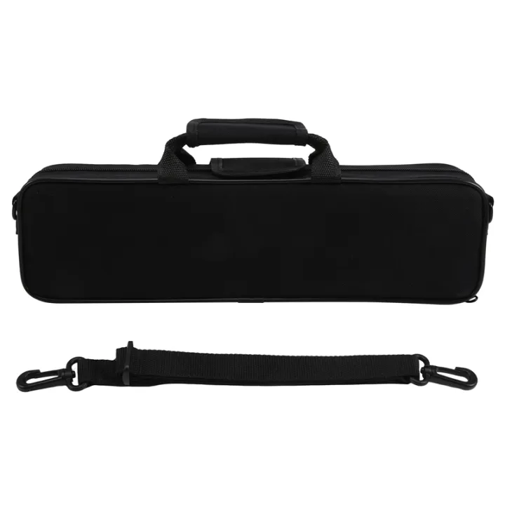 Nylon Padded Flute Bag Carry Case Shoulder Strap 39x7x11cm Black ...
