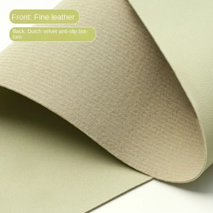 Table Mouse Pad Oil-proof Solid Color Coffee Table Mat Non-slip Leather ...
