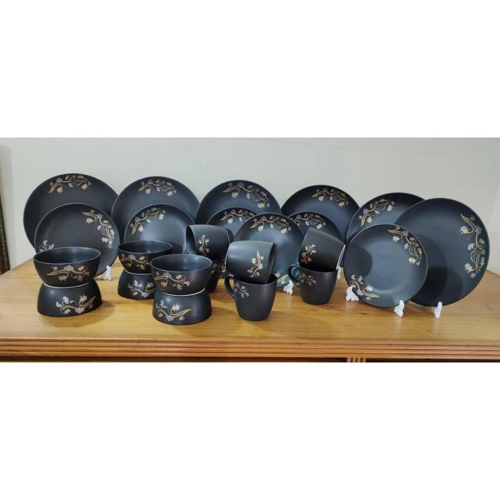 Exclusive 24 pcs Dinner Set Black. Ceramic Dining Set For Gift And Home Decoration. | Daraz.com.bd