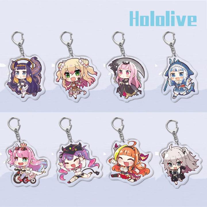 Newly Kawaii Anime Hololive Vtuber Cosplay Keychain Gawr Gura Watson ...