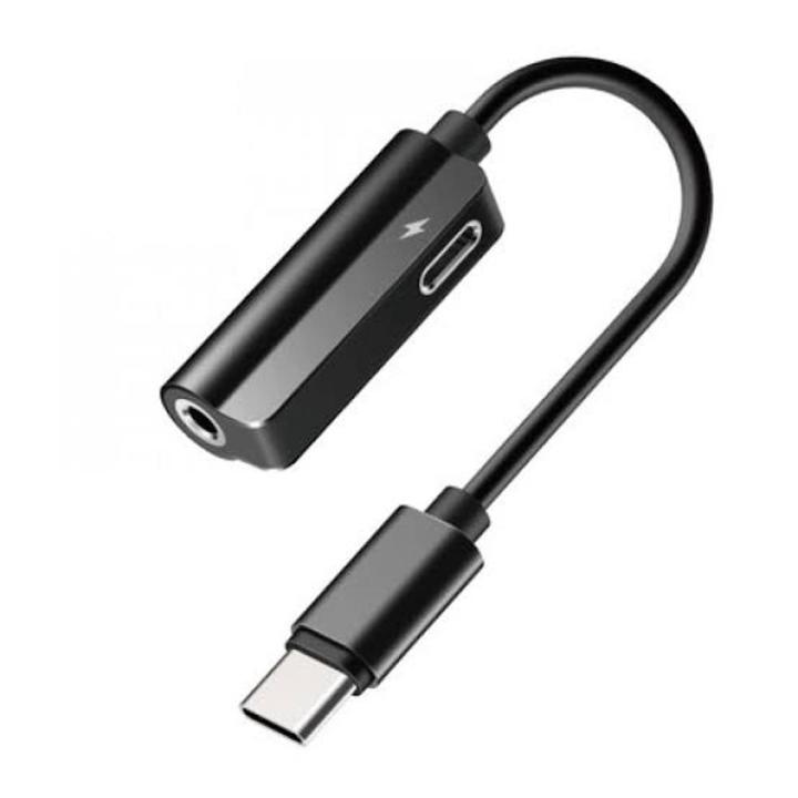 USB C to Jack 3.5 Type C Cable Adapter 2-in-1 Type C 3.5mm Earphone ...