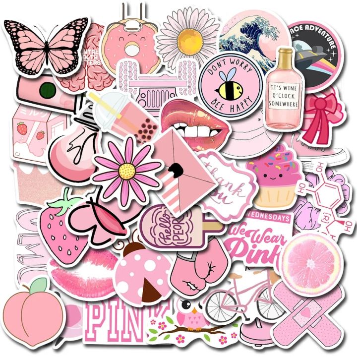 【3C VictoryEagle】Cartoon Pink VSCO Girl Sticker Forest Friends For ...