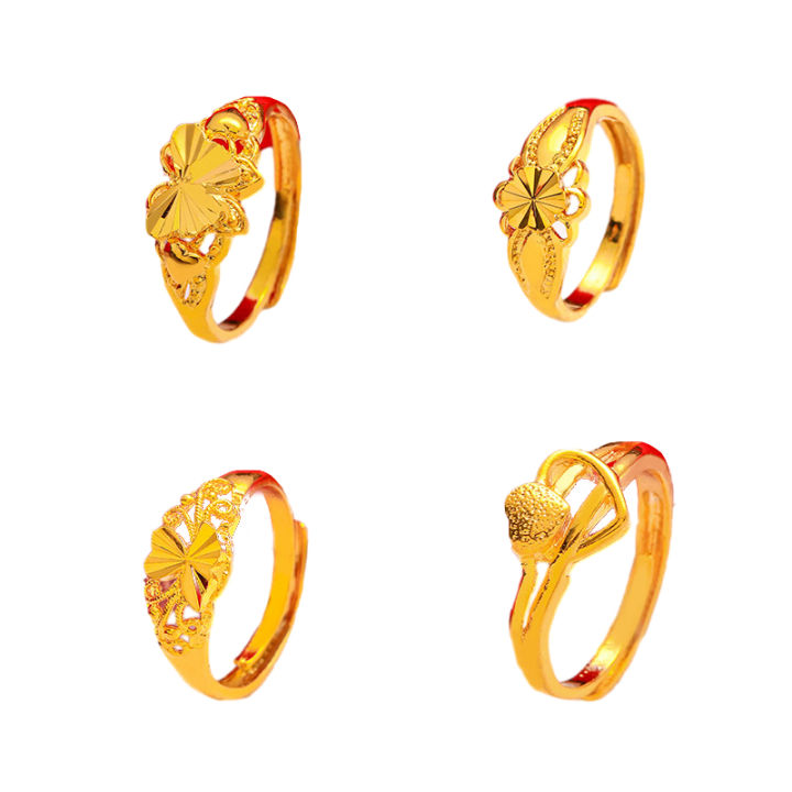 Women's Open Adjustable Ring Lucky Transfer Flower Finger Rings Mystic ...