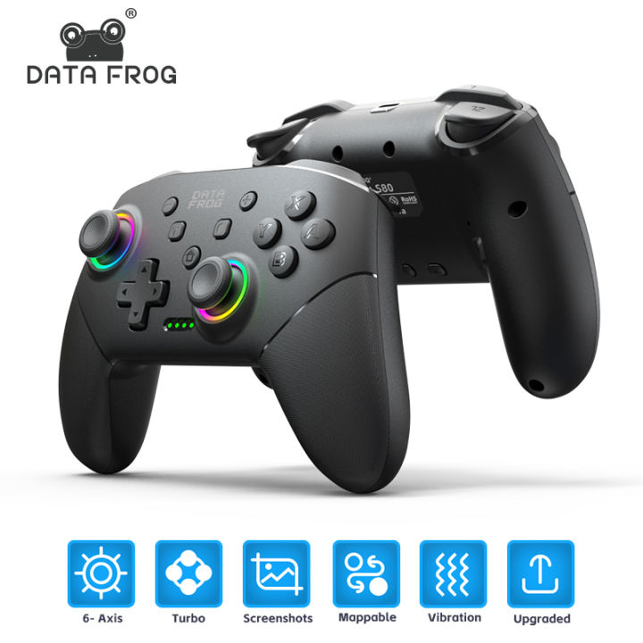 DATA FROG Programmable Switch Pro Controllers for Switch/Switch Lite Wireless Game Controller ...