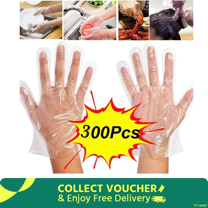 One Time Hand Gloves Poly 3 packet-300Pcs | Daraz.com.bd