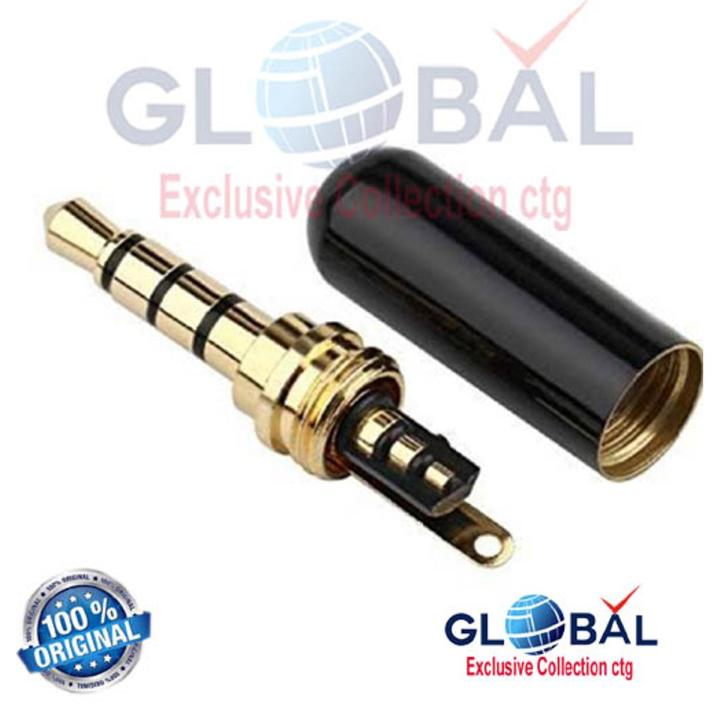 4 Pole 3.5mm Male (1pcs) Repair Headphone Jack Plug Metal Alloy Audio ...