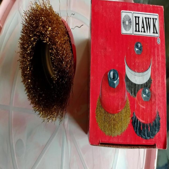 Industrial Cup Wire Brush with Nut (75mm - M10) HAWK Brand | Daraz.com.bd