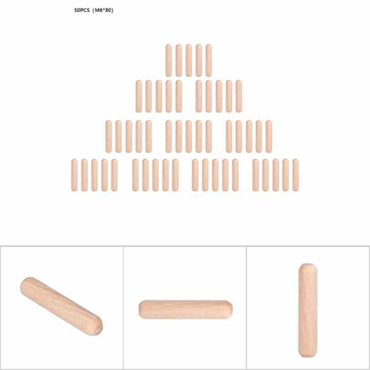 50pcs High Quality Cabinet Drawer Round Fluted Wooden Craft Dowel Pins ...