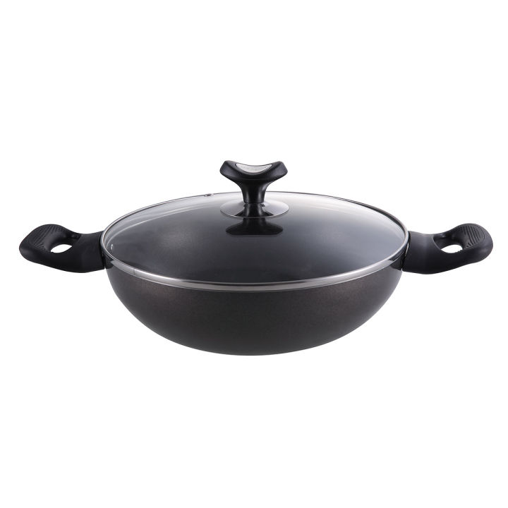 Topper Nonstick Deep Karai with Glass Lid (26cm) | Daraz.com.bd