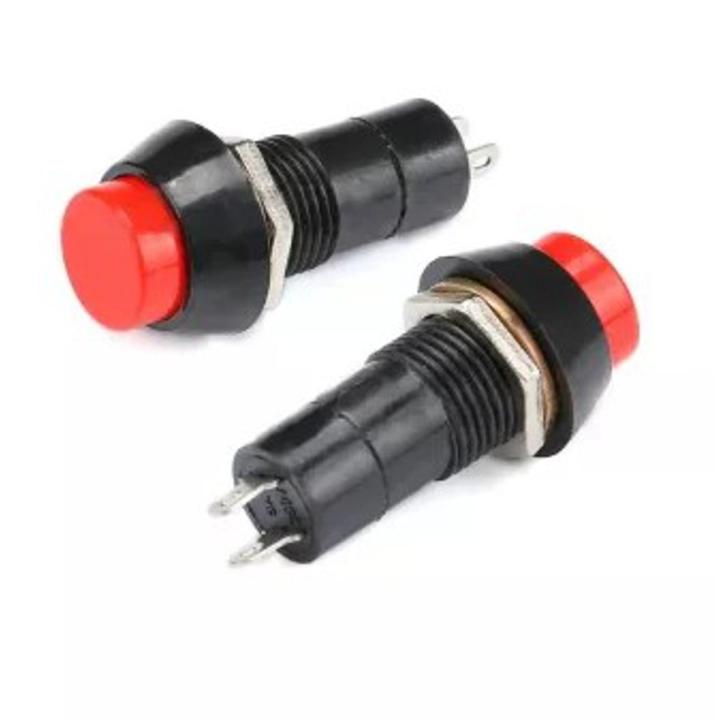 2 Pin Plastic 12mm Push Button Latching Switch Self-Lock 3A 150V Red ...