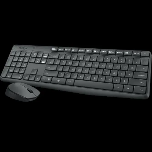 Logi-Tech MK235 Standard Size Wireless Keyboard Set and Comfortable ...