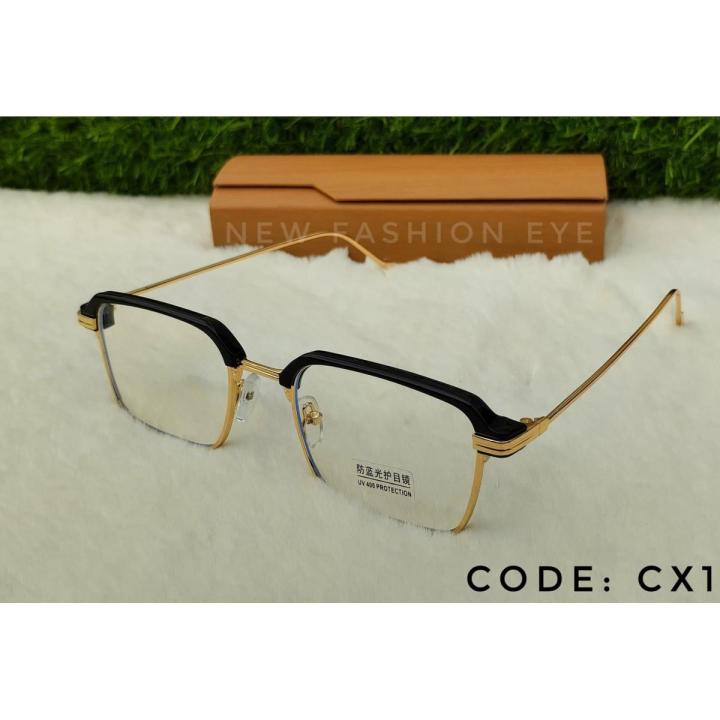 Square Half Rim Metal Frame Women Men Fashion Classic Optical Glasses ...