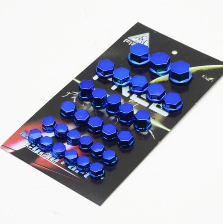 Blue Color- Universal 30 PCs Bolt Screw Cover Cap for Motorbike ...