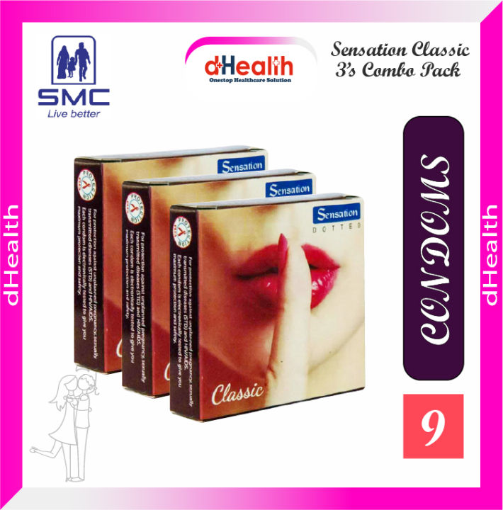 Sensation Dotted Classic Condoms 3,s Combo Pack (3x3=9) | Daraz.com.bd