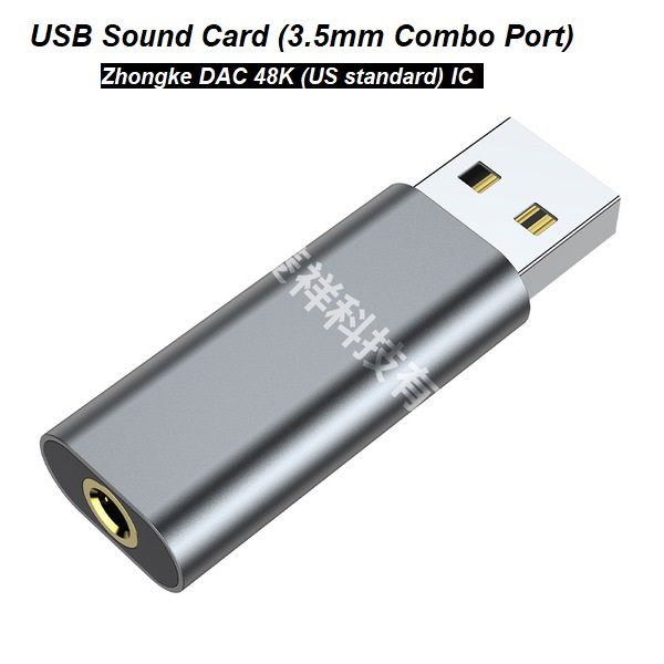 USB Computer Sound Card Adapter - USB to 3.5mm Headphone & Microphone ...