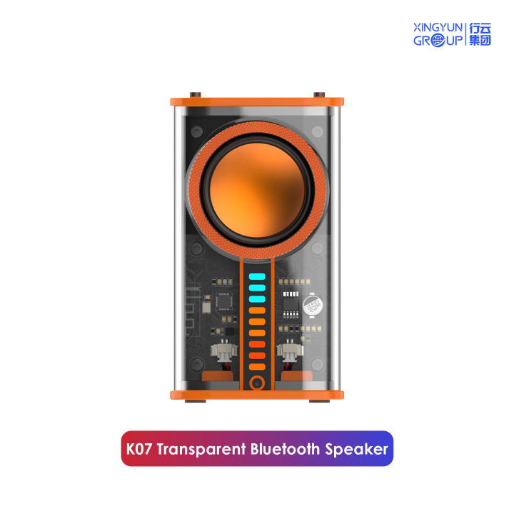K07 Transparent Mecha Wireless Portable Bluetooth Speaker Sound Light Rhythm Subwoofer TWS ...